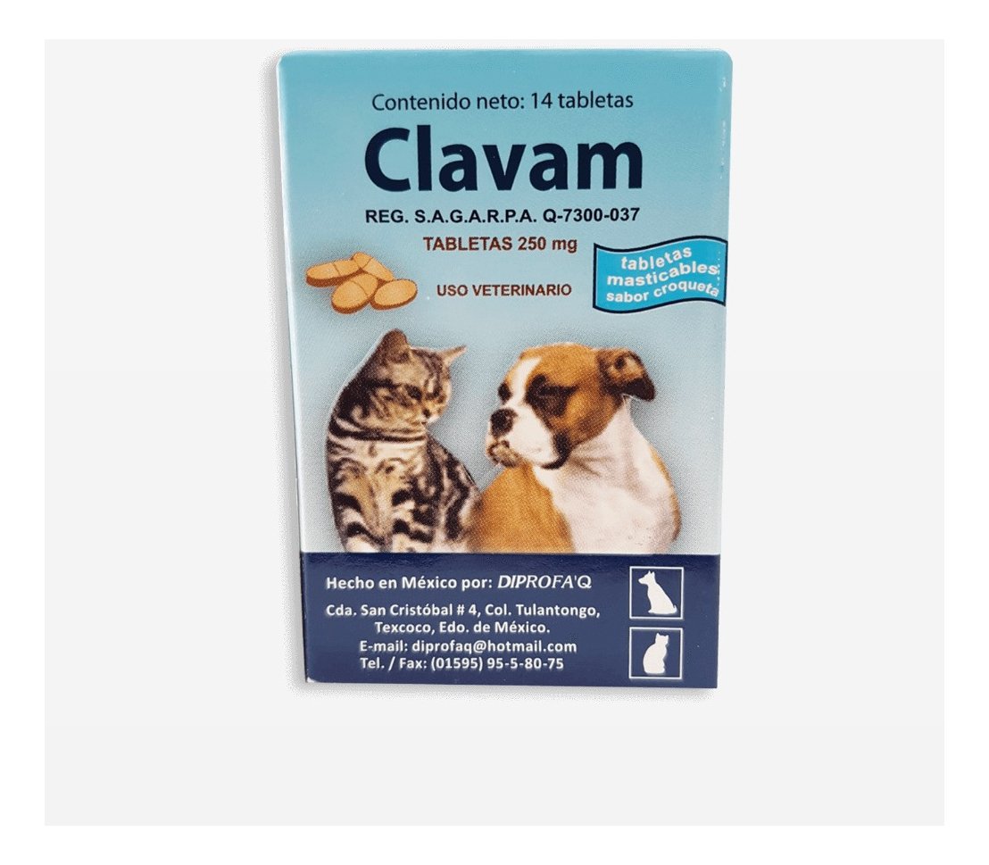 Clavam tabletas 250 mg - farmaciasaludymascotas.com